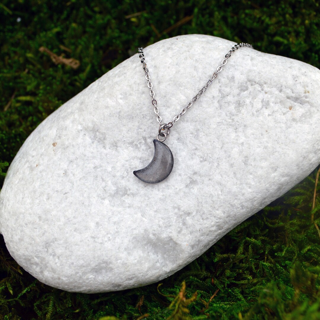Genuine Real Moon Dust Necklace - Hypoallergenic Stainless Steel - Moon ...