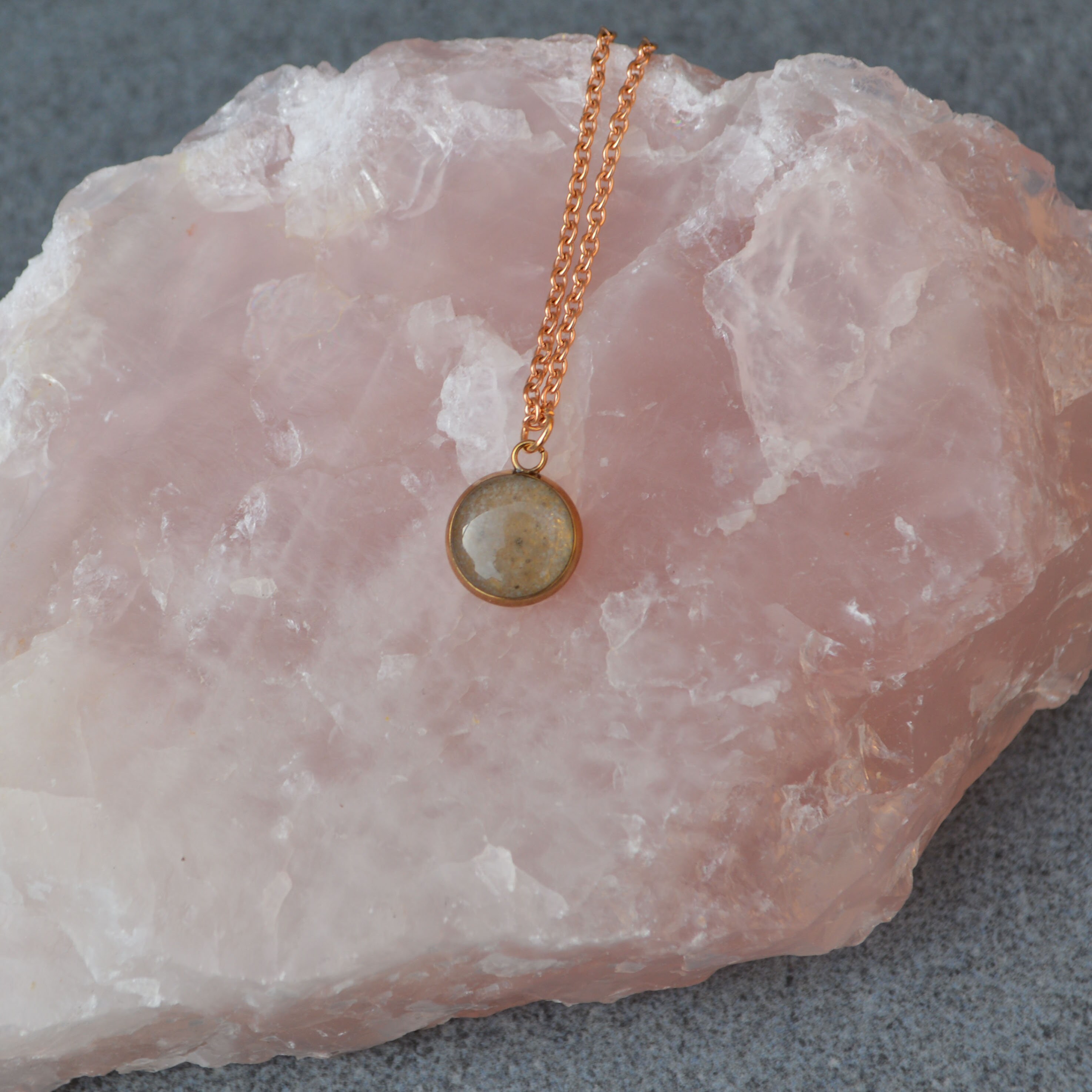 Genuine Real Moon Dust Necklace Hypoallergenic Rose Gold | Etsy