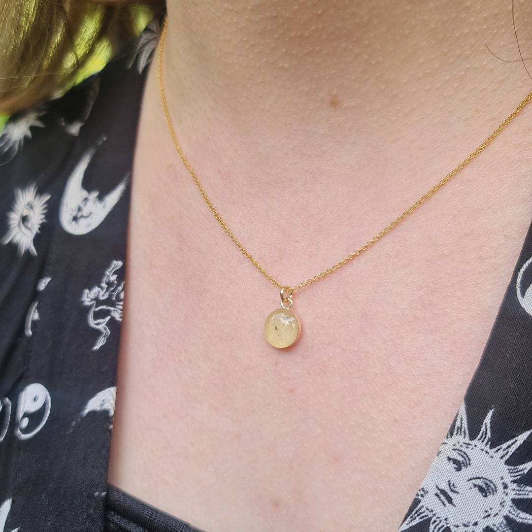 Genuine Real Moon Dust Necklace - Gold Necklace - Moon Dust Pendant ...