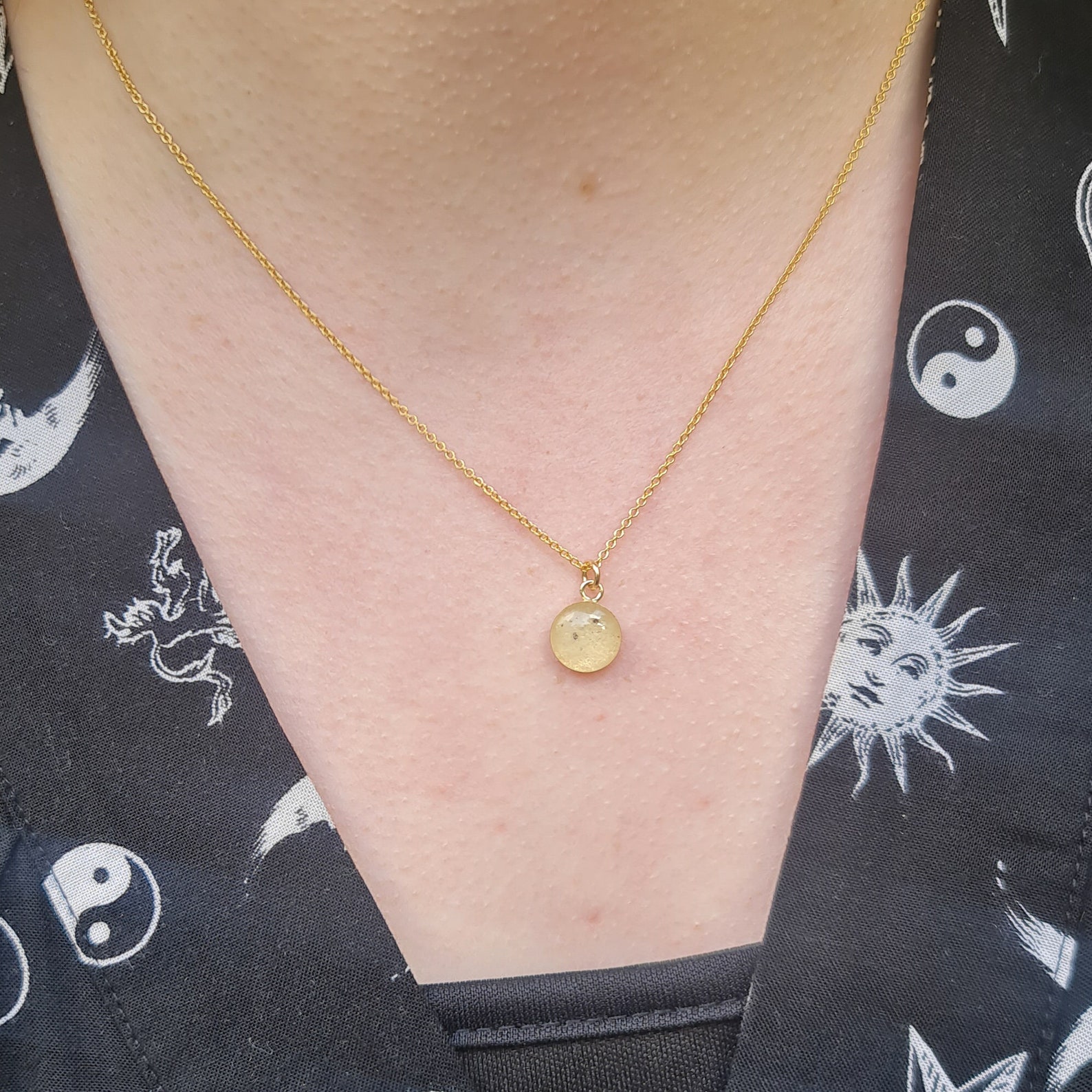 Genuine Real Moon Dust Necklace - Gold Necklace - Moon Dust Pendant ...