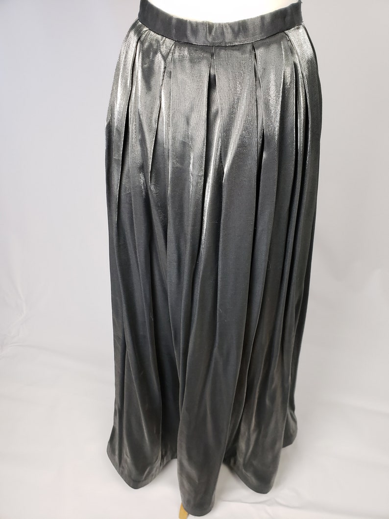 80s 70s Vintage Long Formal Silver Metallic Pleated Skirt - Etsy