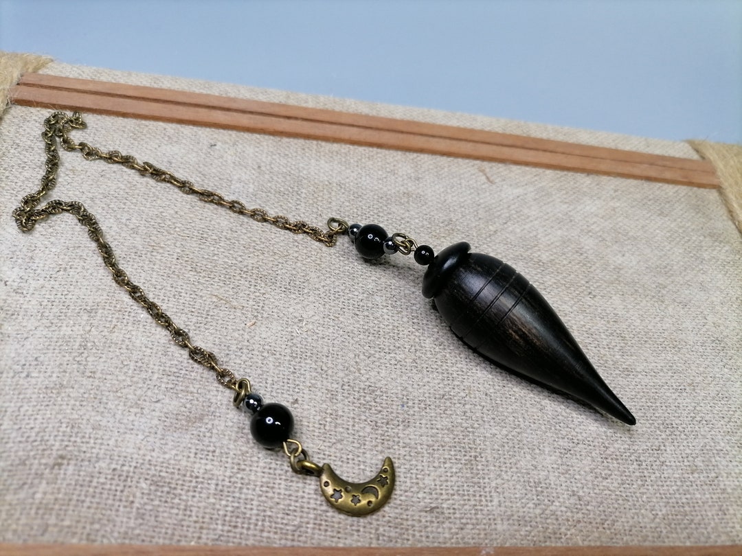 Dowsing Pendulum in Ribbed Black Ebony, Weighted, Dowsing Pendulum ...