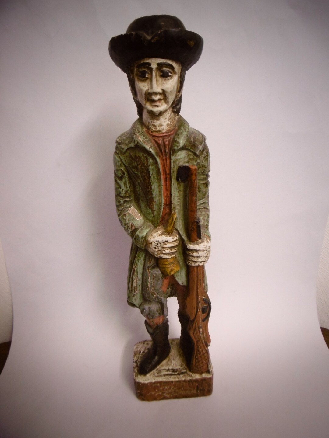 Beautiful Large Wooden Figure musketeer/hunter/landswehrmann, Hand ...