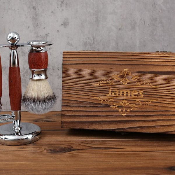 Wooden Box Shaving Kit - Etsy UK