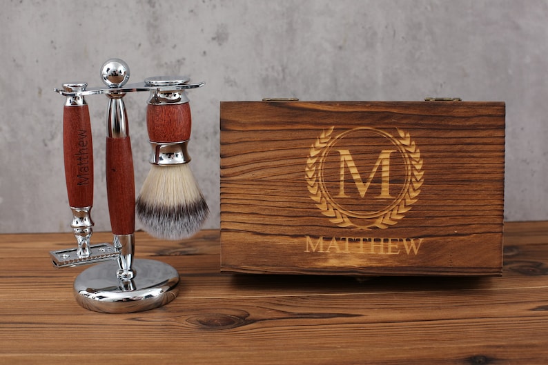 Personalized Wood Razor, Groomsmen Gift Set, Safety Razor With Shaving ...