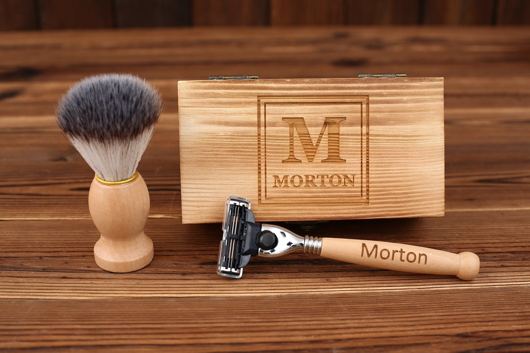 Personalized Wood Razor, Groomsmen Gifts, Safety Razor With Shaving ...