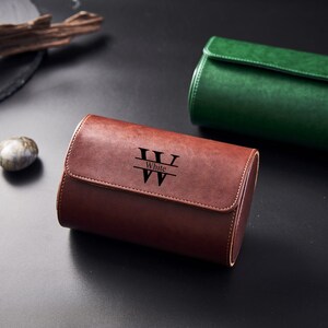Personalized Leather Watch Case Custom Watch Box Travel Watch Box Vegan ...