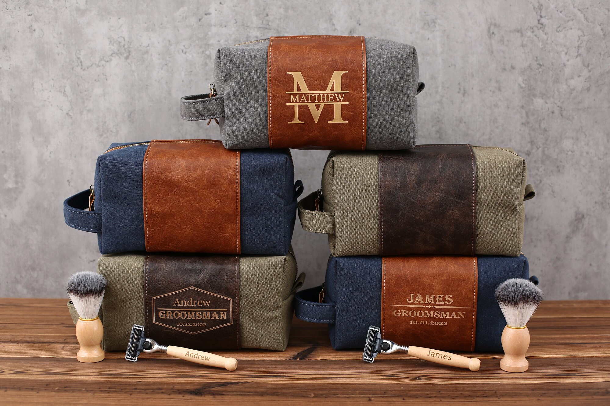 Canvas Toiletry Bag Groomsmen, Personalized Groomsman Gift Sets ...