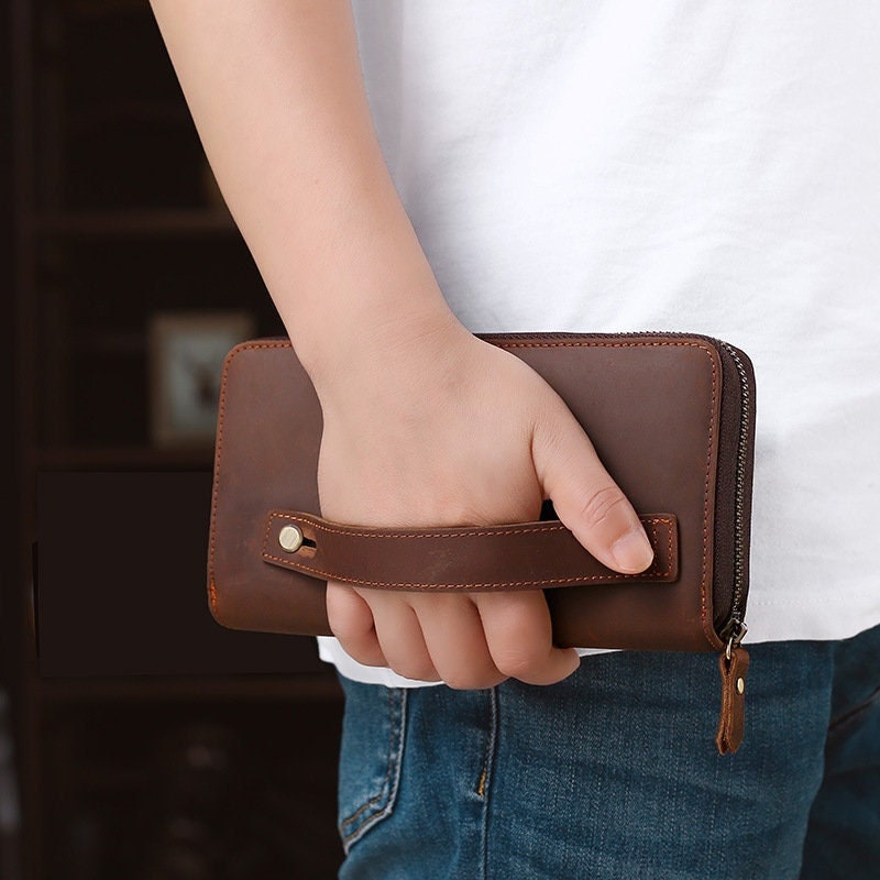 Personalized Leather Clutch Full Grain Leather Clutch Wallet - Etsy