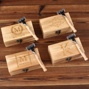 Personalized Razor With Wood Handle, Shaving Brush, Safety Razor for ...