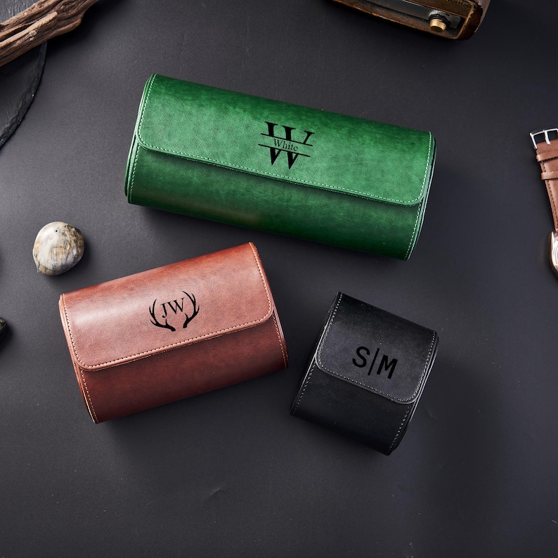 Personalized Leather Watch Case Custom Watch Box Travel Watch Box Vegan ...