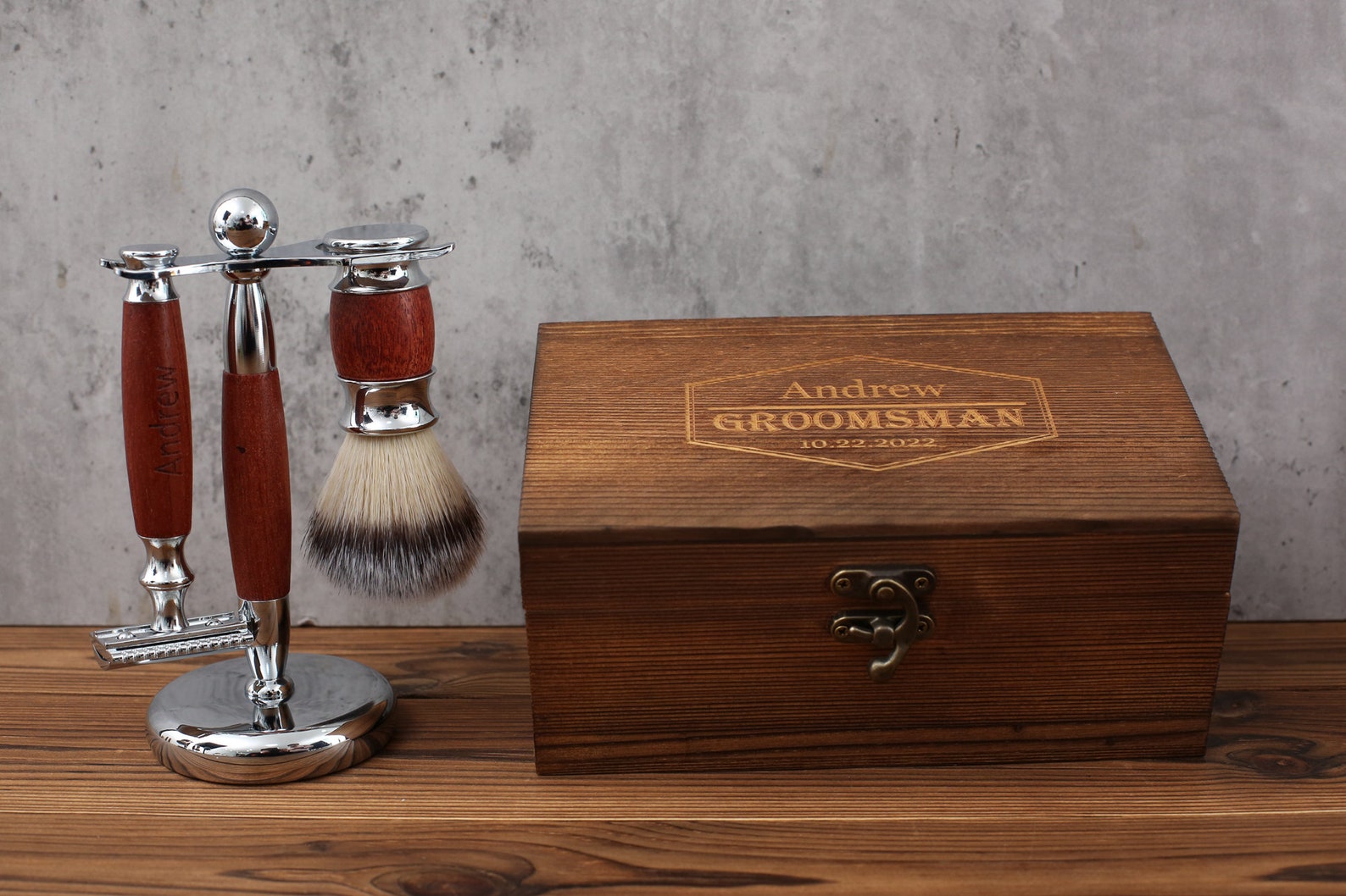 Personalized Groomsmen Gifts Best Man Gift Set Wood Razor - Etsy