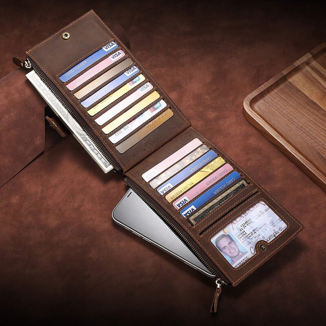 Custom Wallet for Men Leather Wallet Mens Long Wallet Men Gift ...