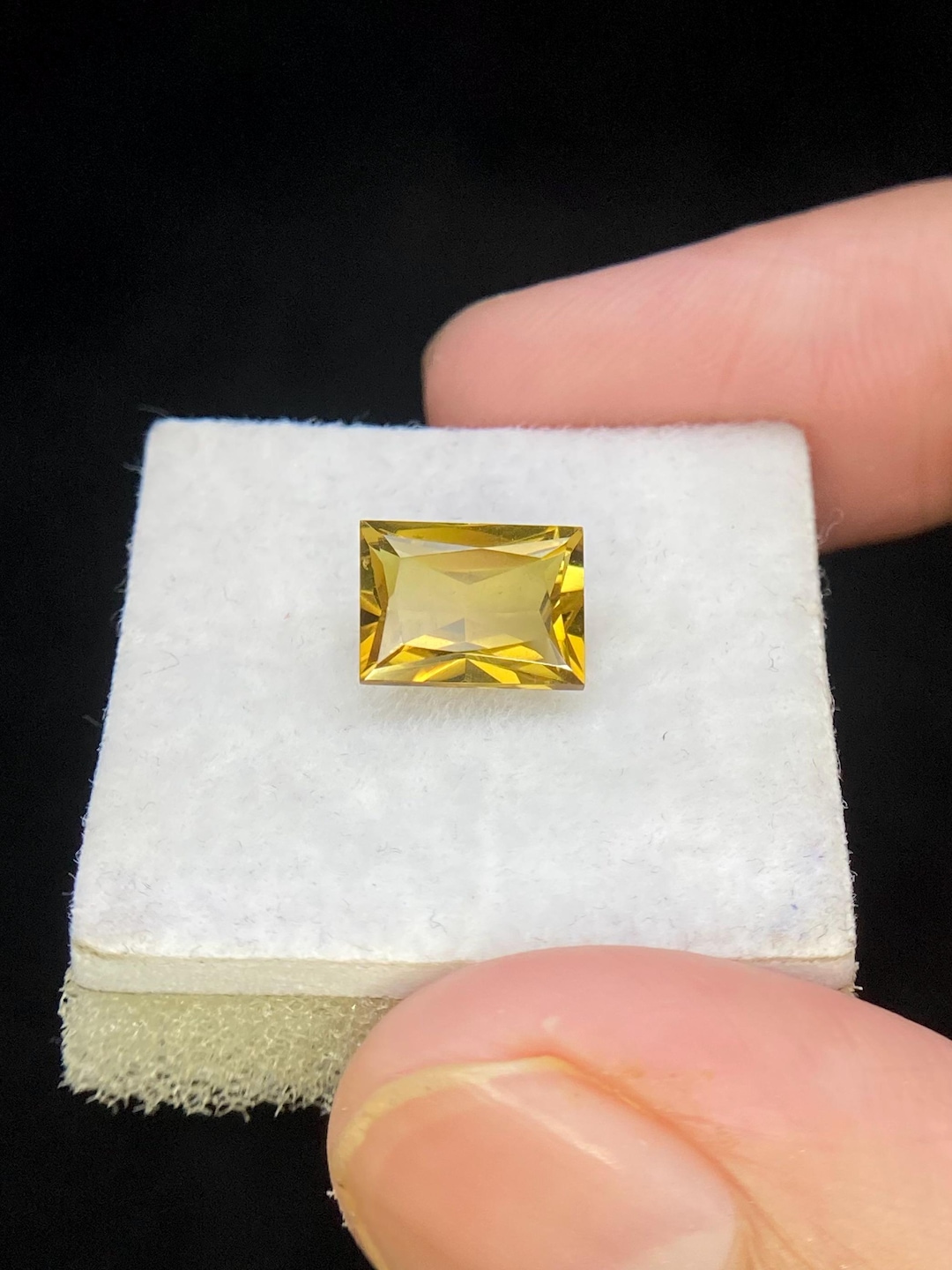 Rare and Sunshine Yellow Peridot Gemstone, 8x6x4mm, 2.00ct, Hand Cut ...