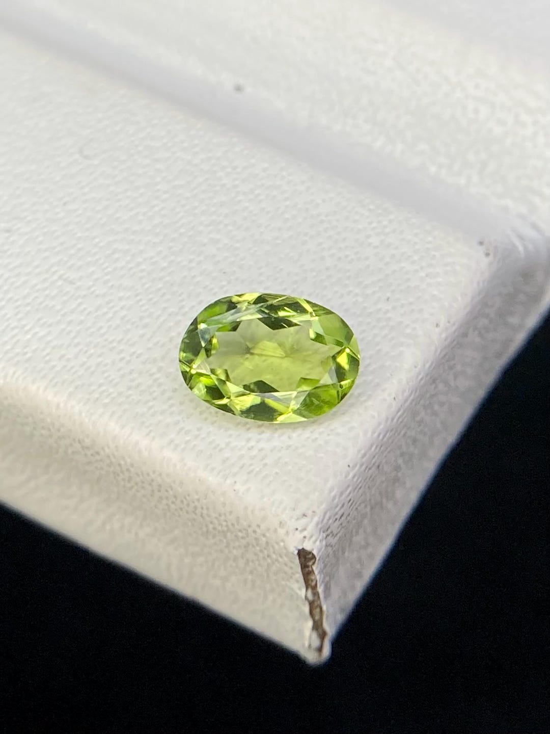 Rare and Lustrous Olive Green Peridot Gemstone, 6x4x2mm, 2.00ct, Hand ...