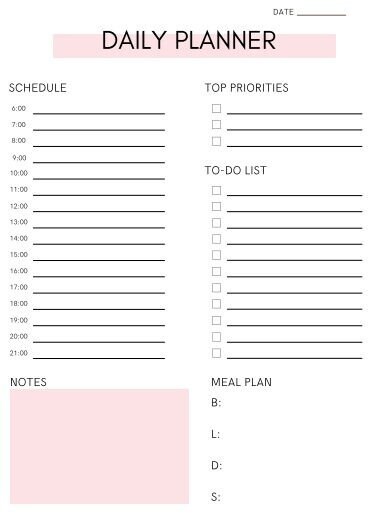 Daily Planner Printable Digital Download - Etsy