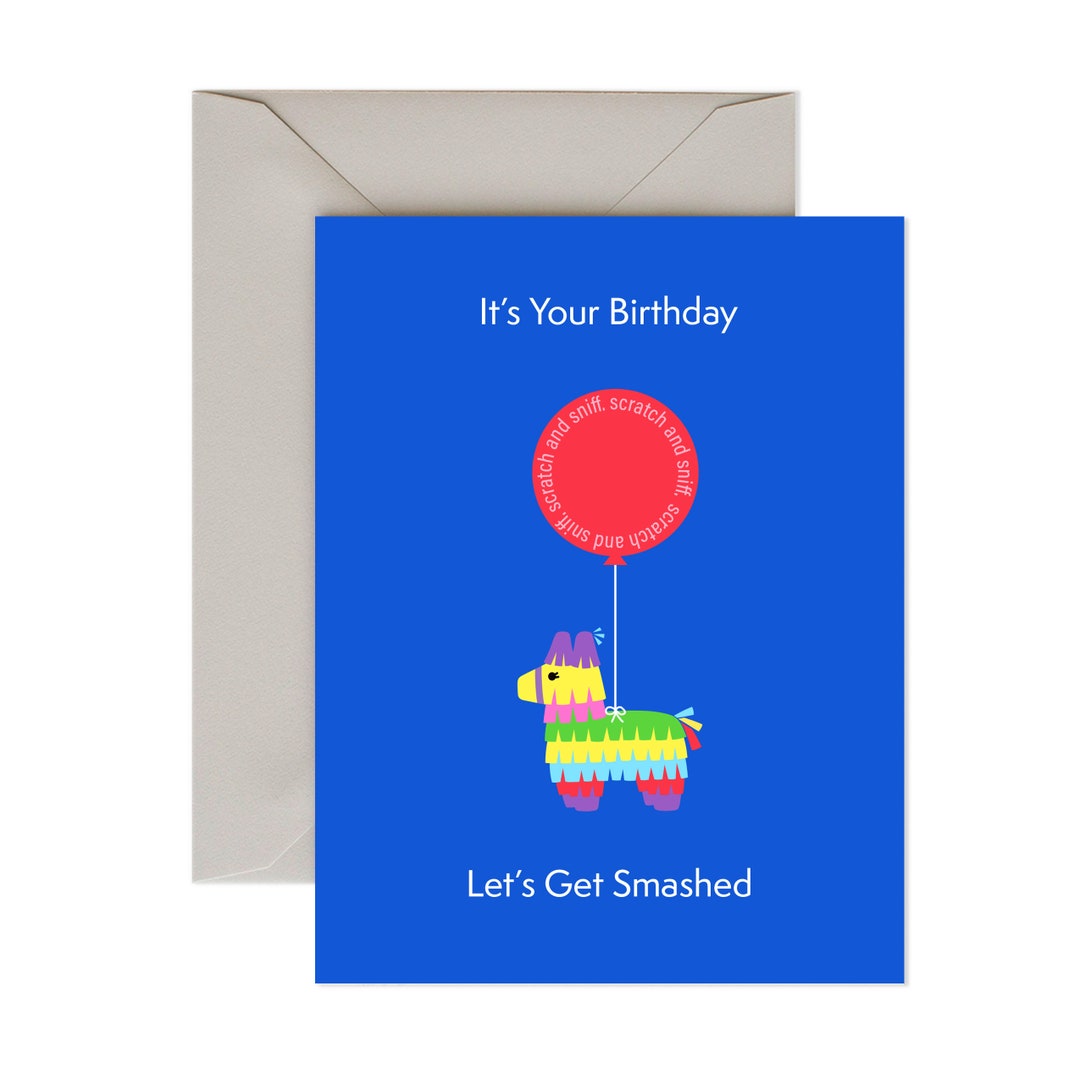 Funny Birthday Card Scratch and Sniff BIRTHDAY BASH - Etsy UK