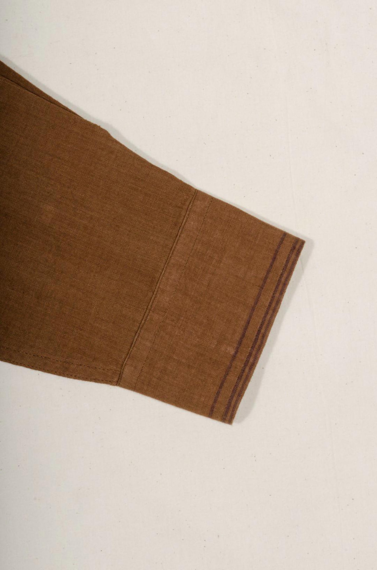 Tobacco Color Selvedge Design Khadi Cotton Slim Fit Shirt / Men's Gift ...