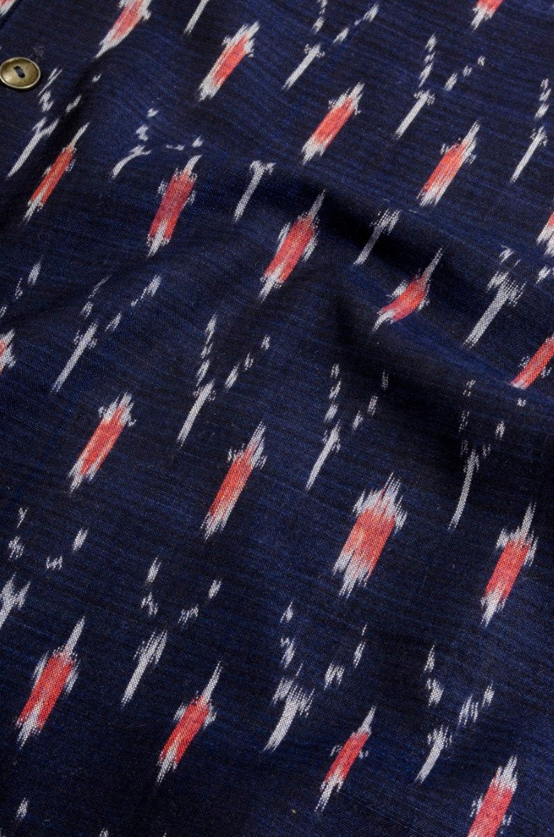 Indigo Ikat Full Sleeves Shirt / Handmade Shirt / Ikat Shirt / | Etsy