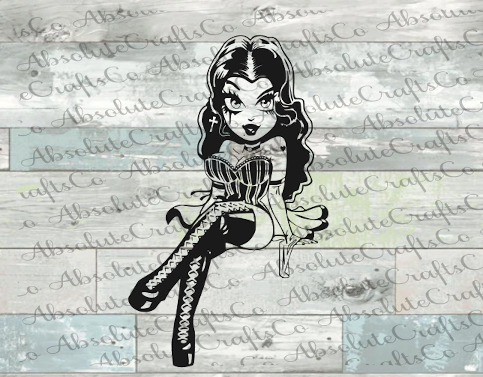 Gothic Girl Sexy Dark Mysterious SVG Cut File Adult Cute | Etsy