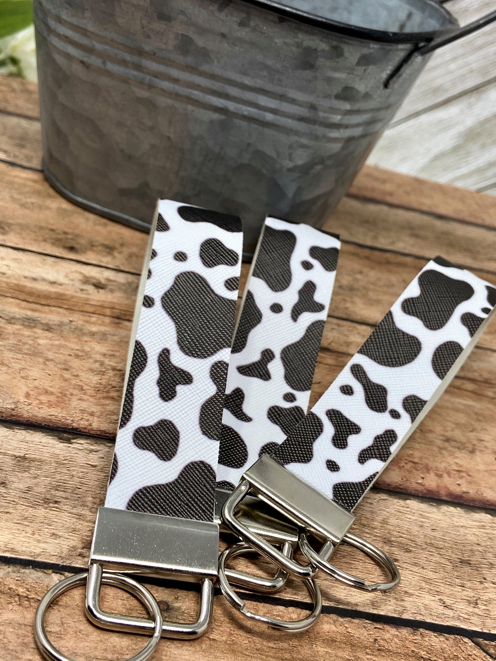 Cow Key Chain Key Chain Wristlet Key Fob Key Chain - Etsy