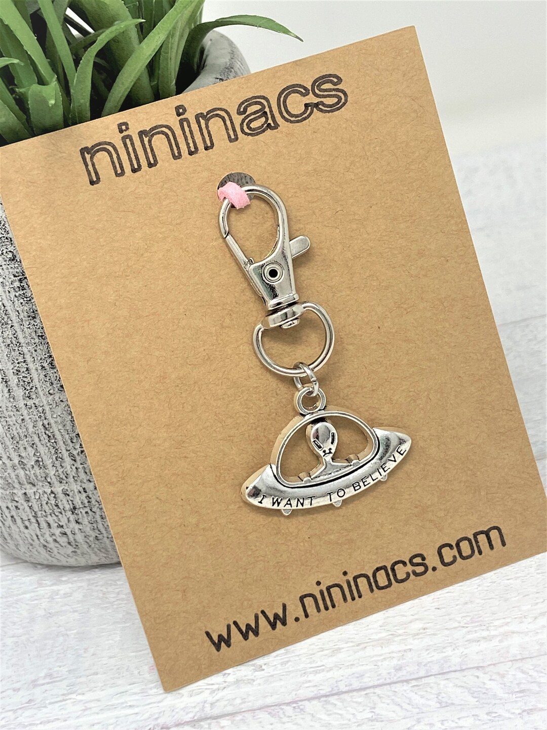 UFO Keychain | Add Initials - Etsy