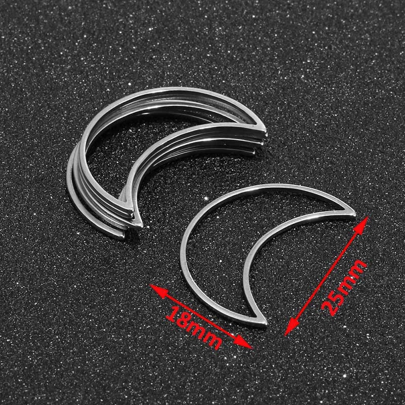 Stainless Steel Gold Tone 25x18mm Moon Links Connectors Moon Ring ...