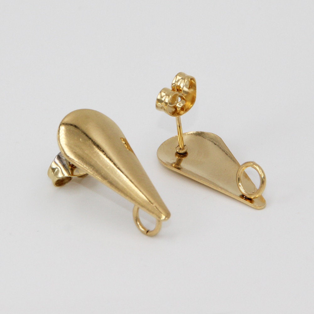 10pcs Silver Gold Earring Connectors With Loops Stainless Steel 20x9mm ...