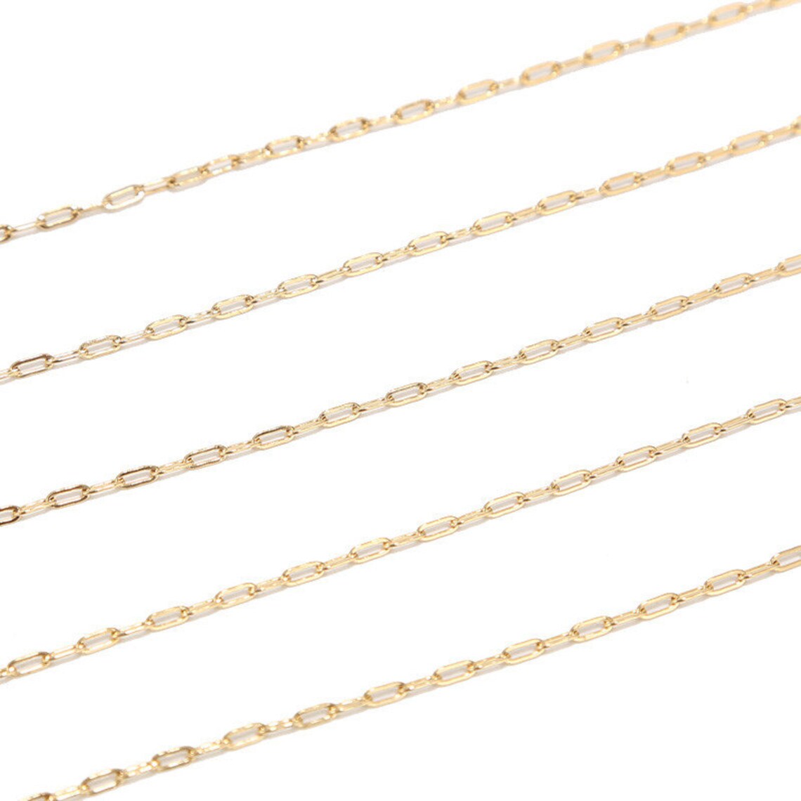 1M 1.7x4.2mm 18k Gold Plated Flat Cable Chain, Stainless Steel Gold ...