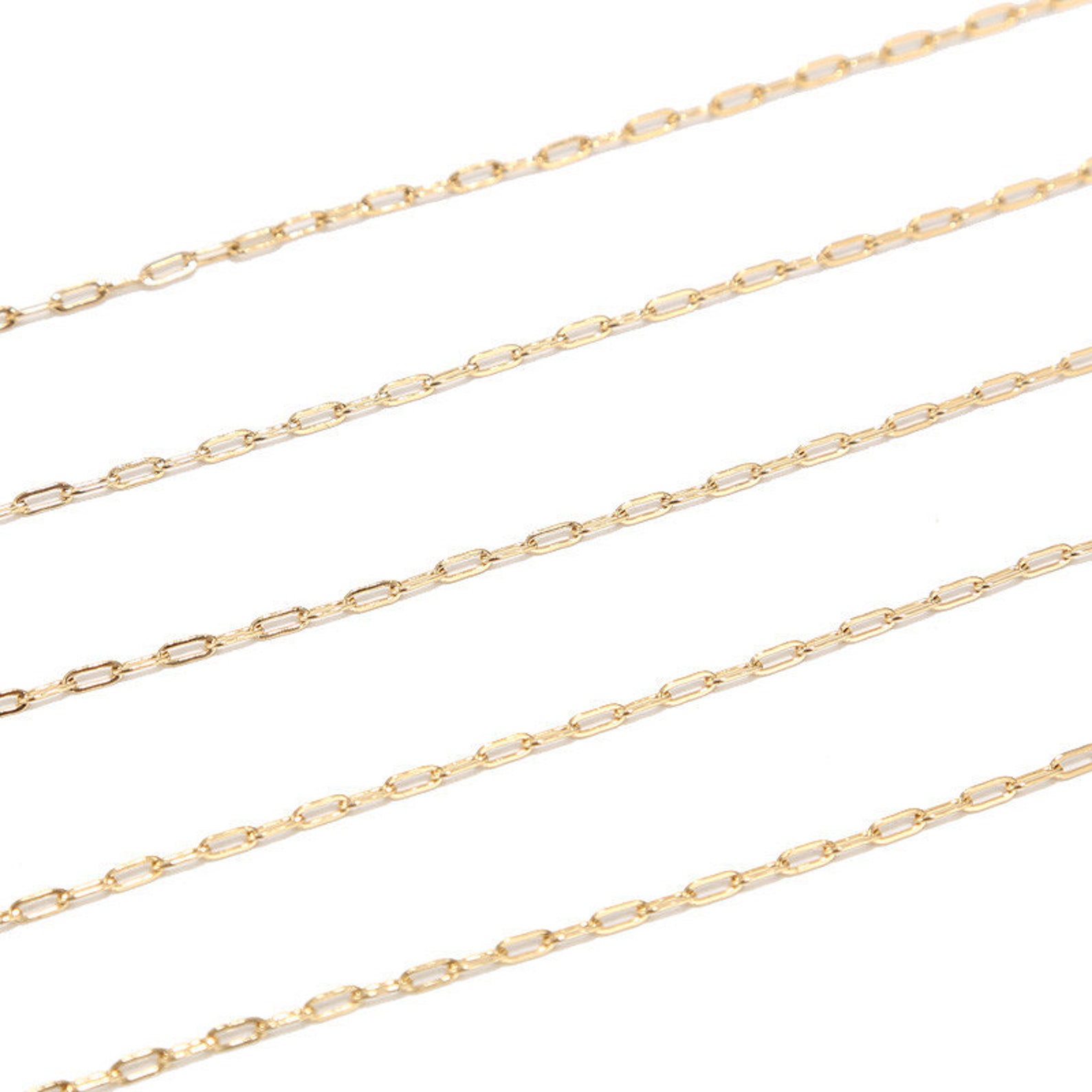 1M 1.7x4.2mm 18k Gold Plated Flat Cable Chain, Stainless Steel Gold ...