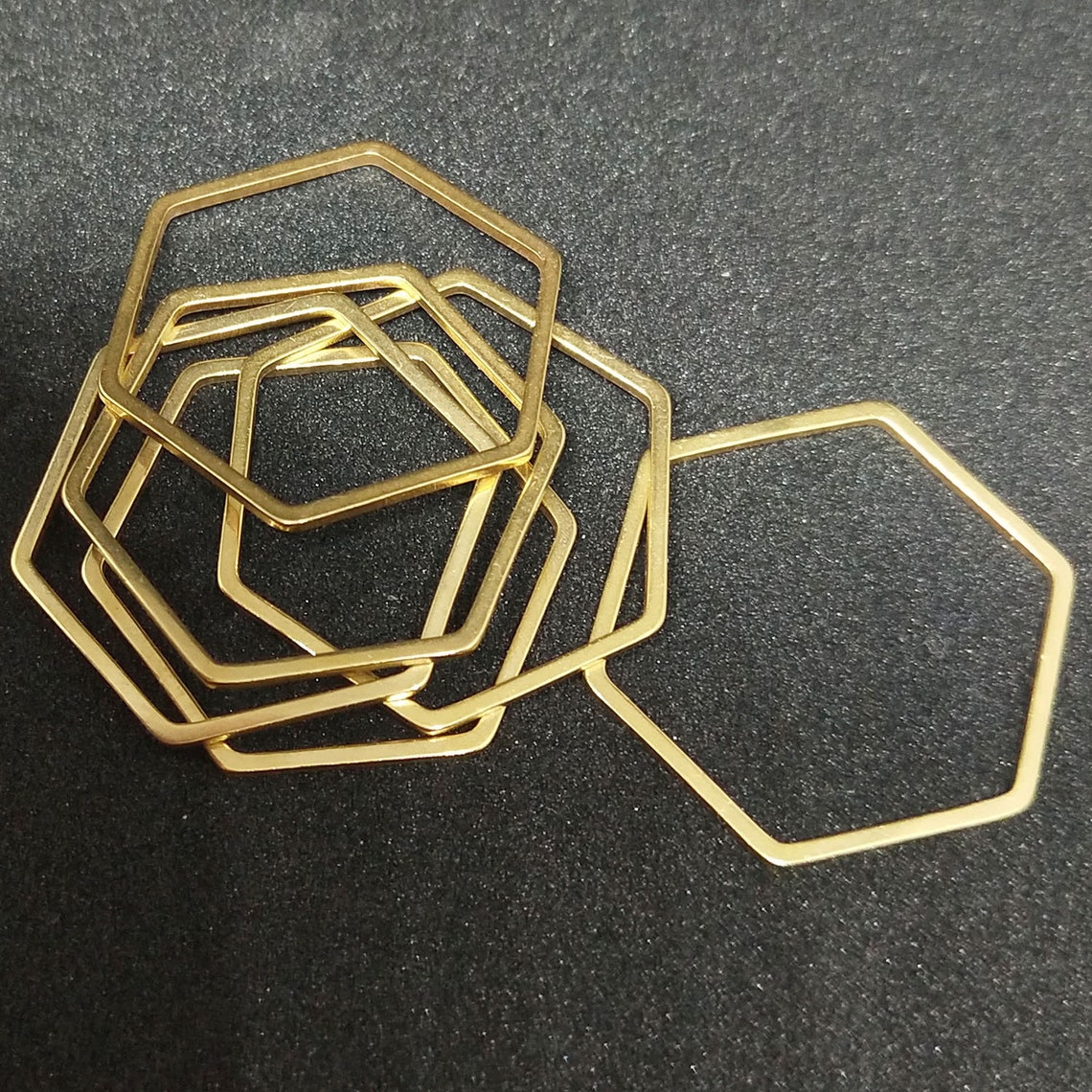 30pcs Stainless Steel Hexagon Connectors Gold Plated Hollow - Etsy
