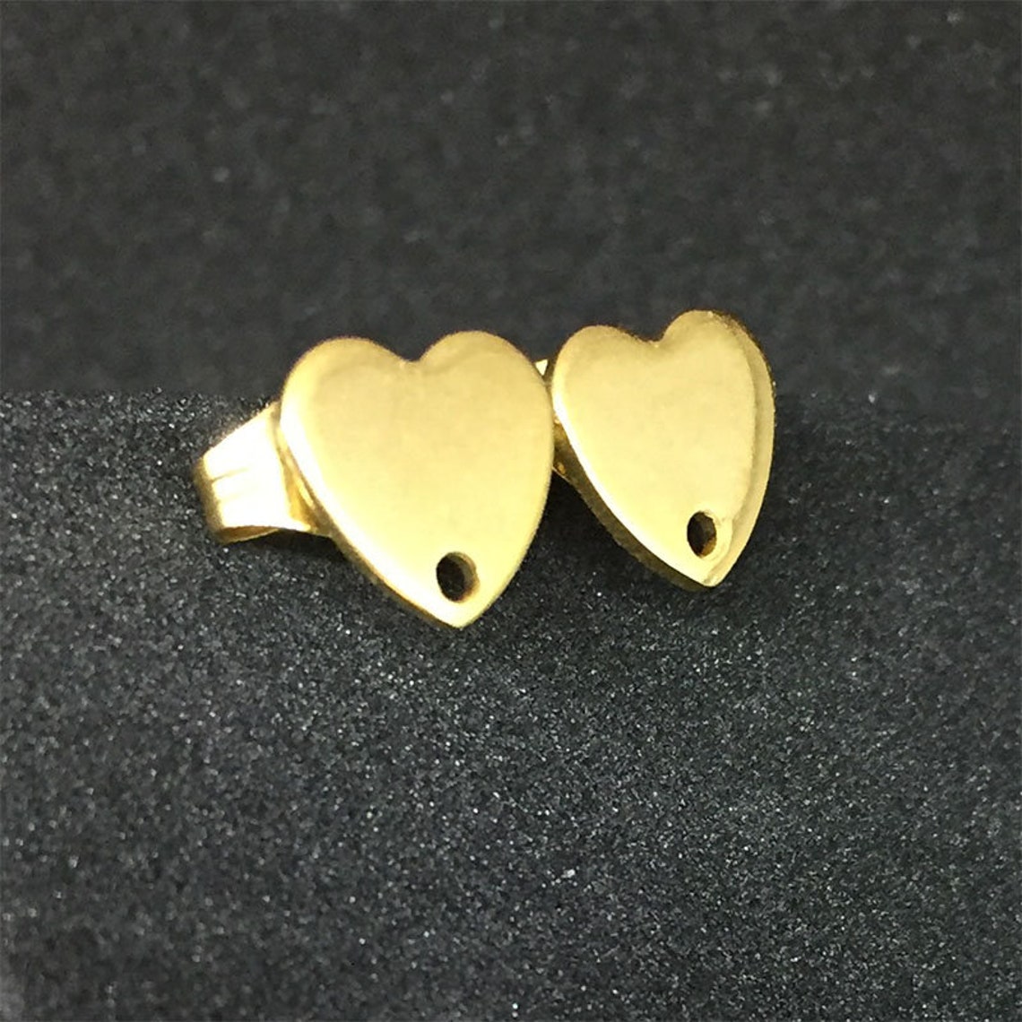 Lot Gold Tone Heart Earrings Connector Stainless Steel - Etsy