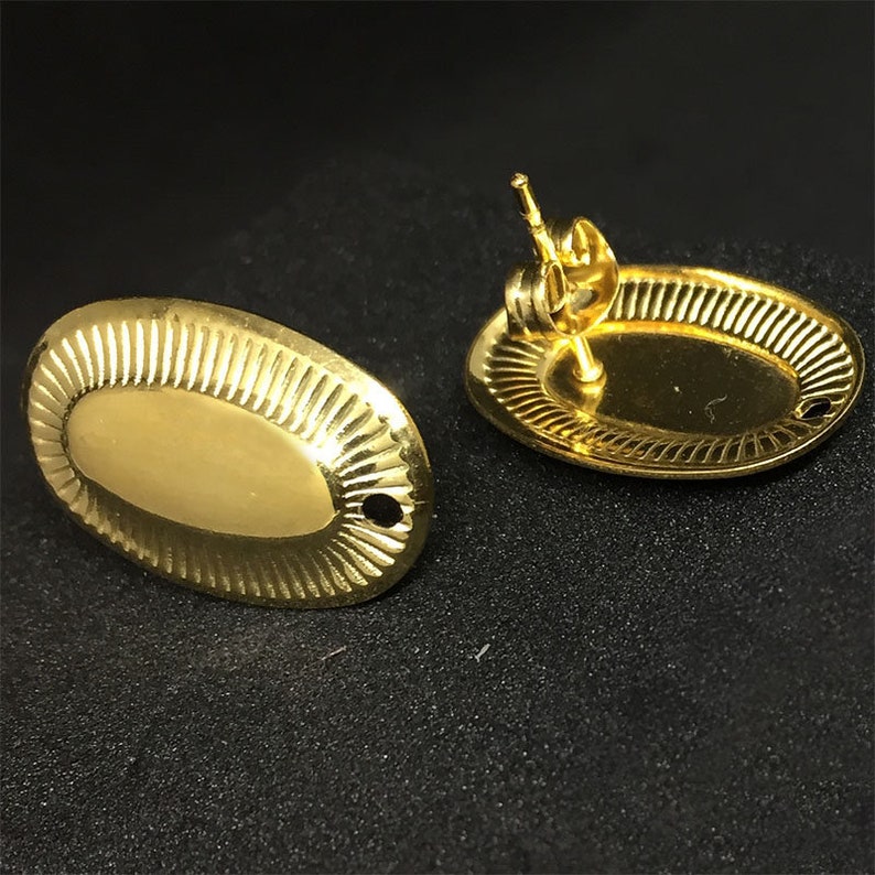 2019 New Design Gold Ear Posts With Loops 14k Gold Plated | Etsy