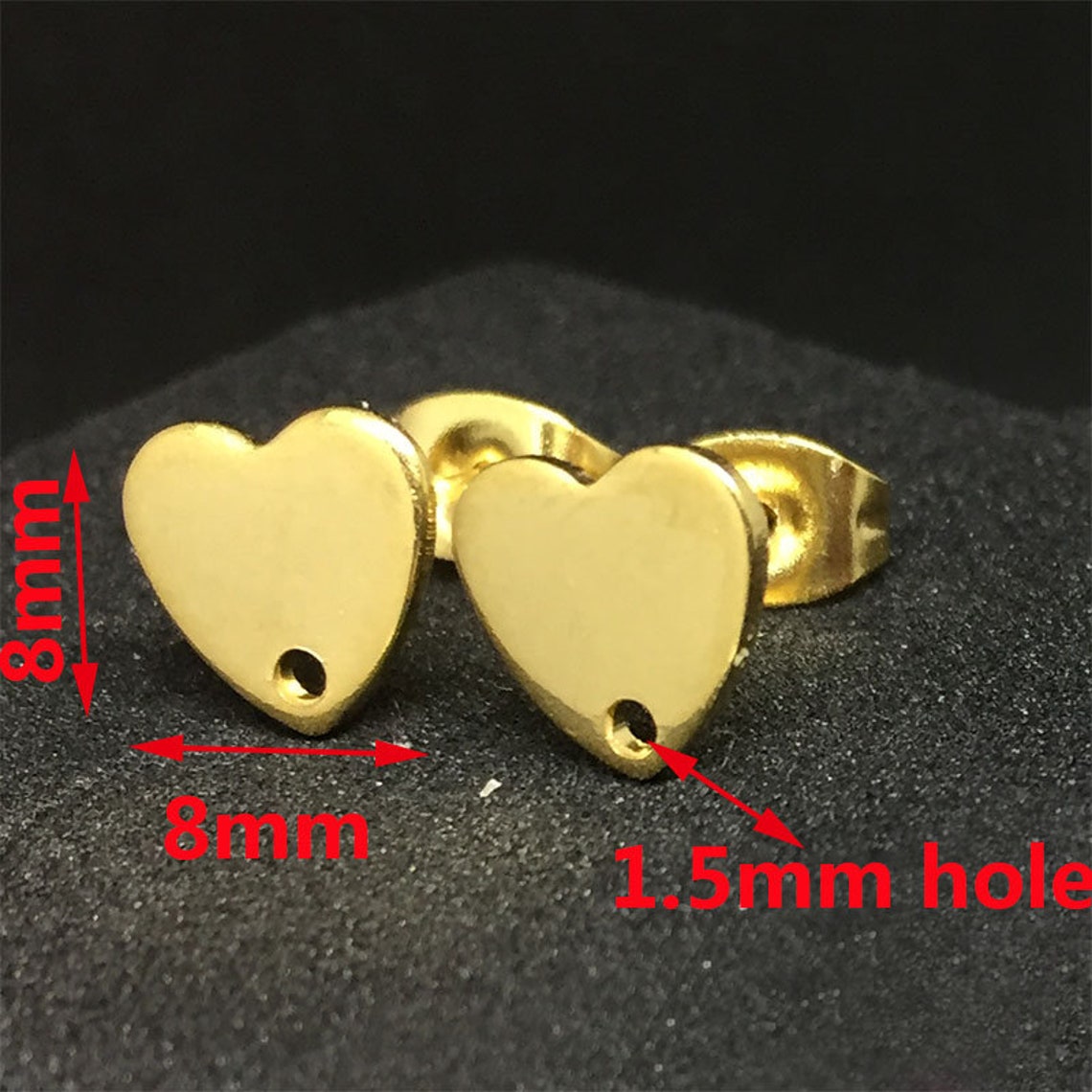 Lot Gold Tone Heart Earrings Connector Stainless Steel - Etsy