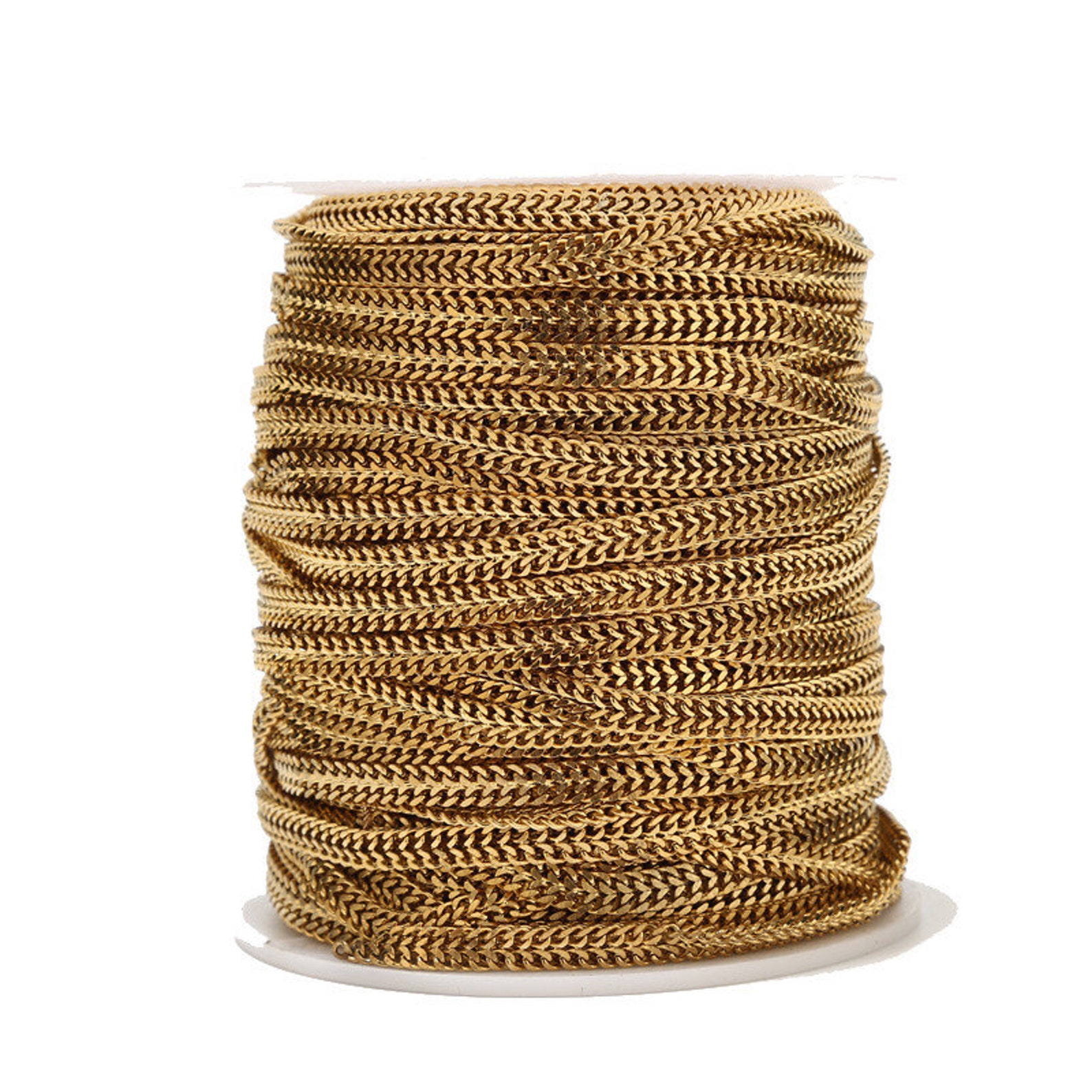Stainless Steel Gold Flat Net Chain 5mm Double Layer Link Chains for ...