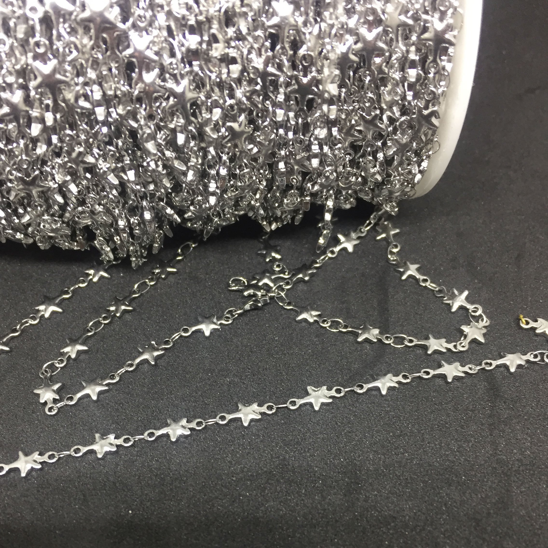 1M/5M/10M Handmade Soldered Star Chain Gold Plated Stainless Steel Star ...