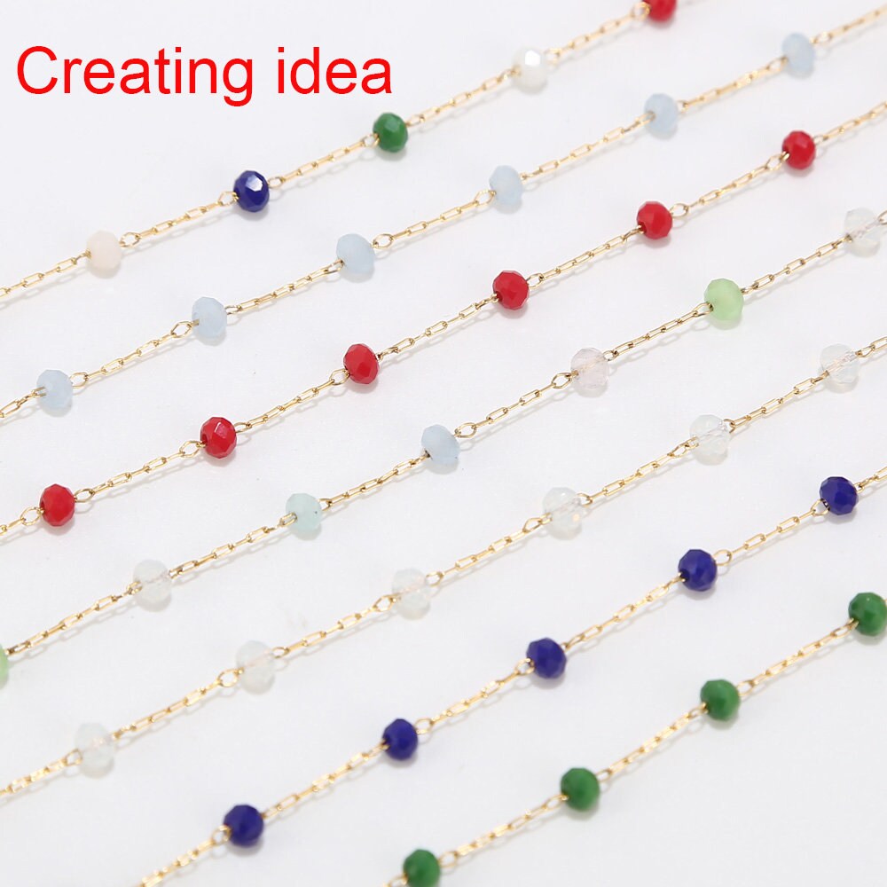 2 Meters Stainless Steel Gold Beading Cable Chains 0.8mm Tiny Rolo ...