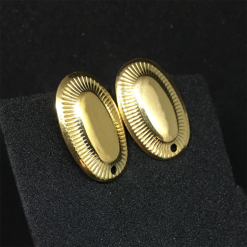 2019 New Design Gold Ear Posts With Loops 14k Gold Plated | Etsy