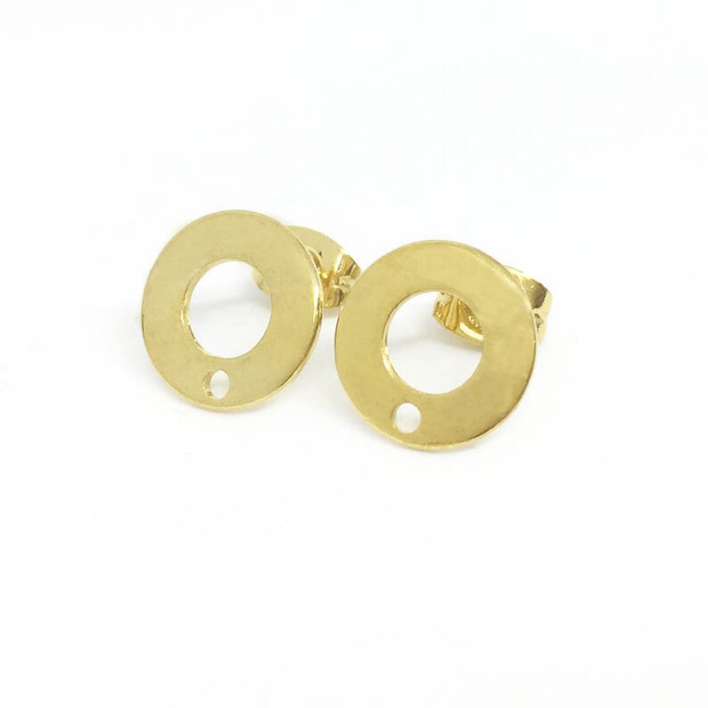 Stainless Steel 10mm Gold Ear Posts With Loops Hollow Round - Etsy