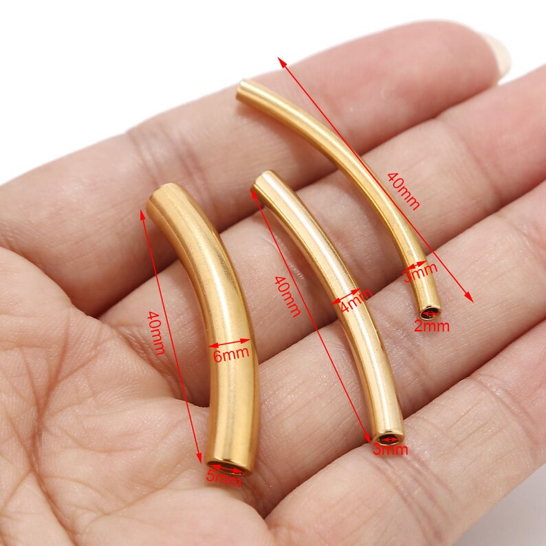 5pcs Gold Tone Stainless Steel Dull Silver/gold Smooth Long | Etsy