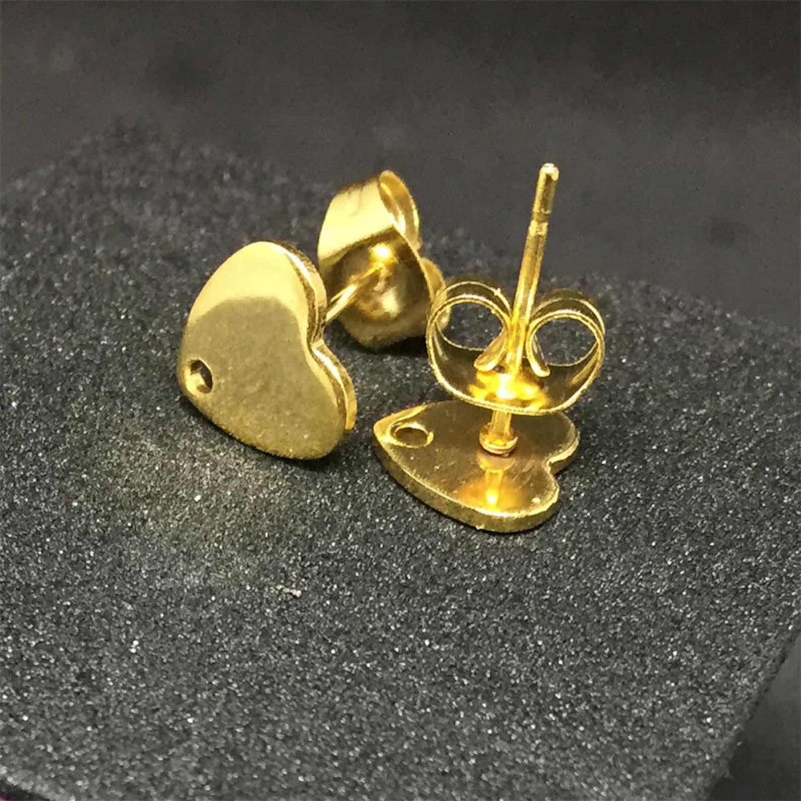 Lot Gold Tone Heart Earrings Connector Stainless Steel - Etsy