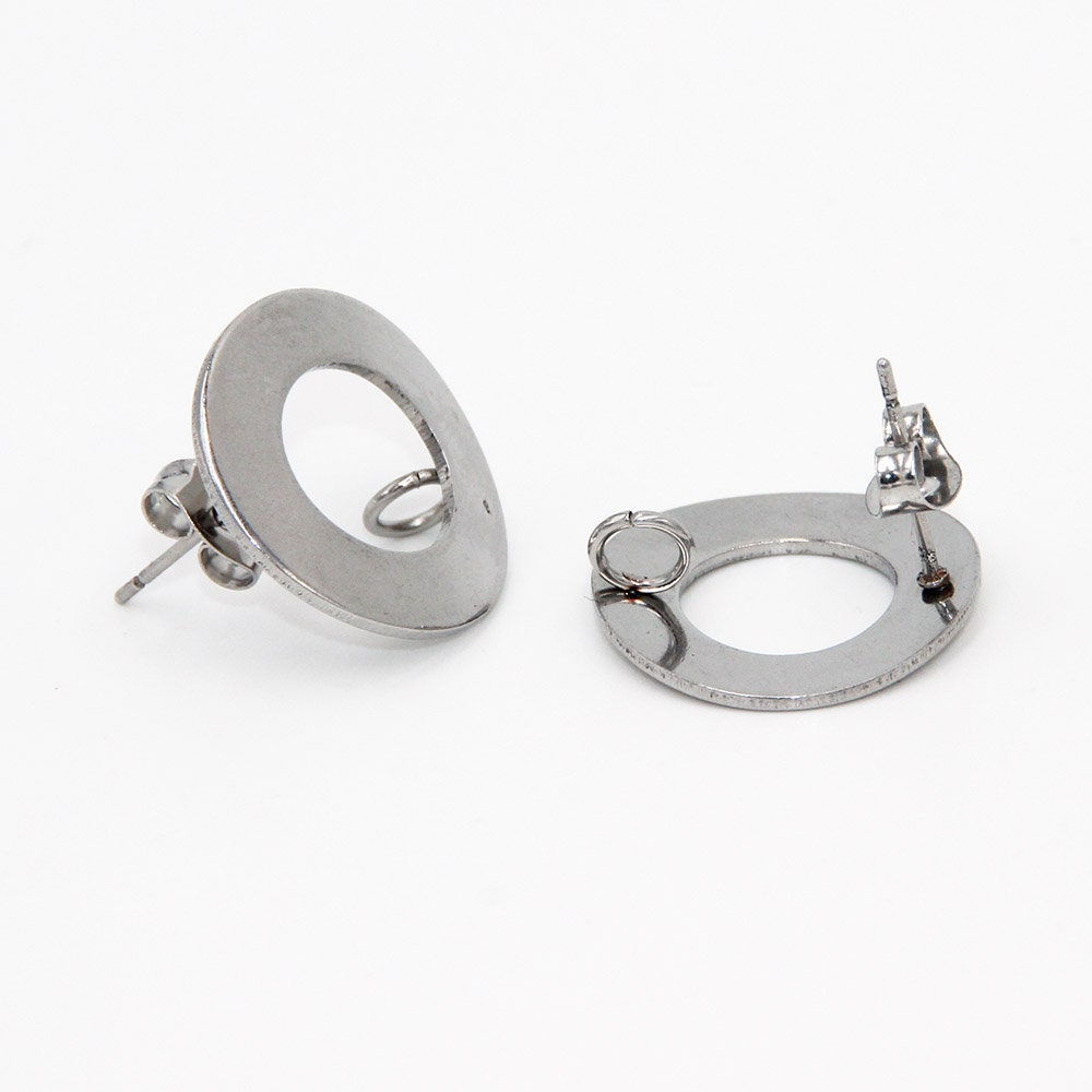 Stainless Steel 18mm Gold/silver Ear Posts With Loops Curved - Etsy