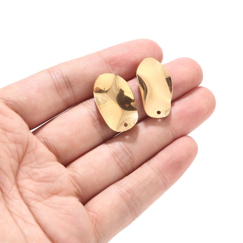 10pcs Teardrop Earring Posts Stainless Steel Gold Plated - Etsy