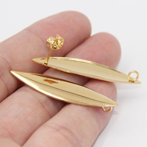 10pcs Stainless Steel Long Ear Post Stud Earrings Findings Horse Eyes ...