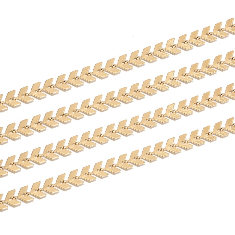 1 Meter 6mm Width Stainless Steel Chevron Link Chain Gold - Etsy Canada