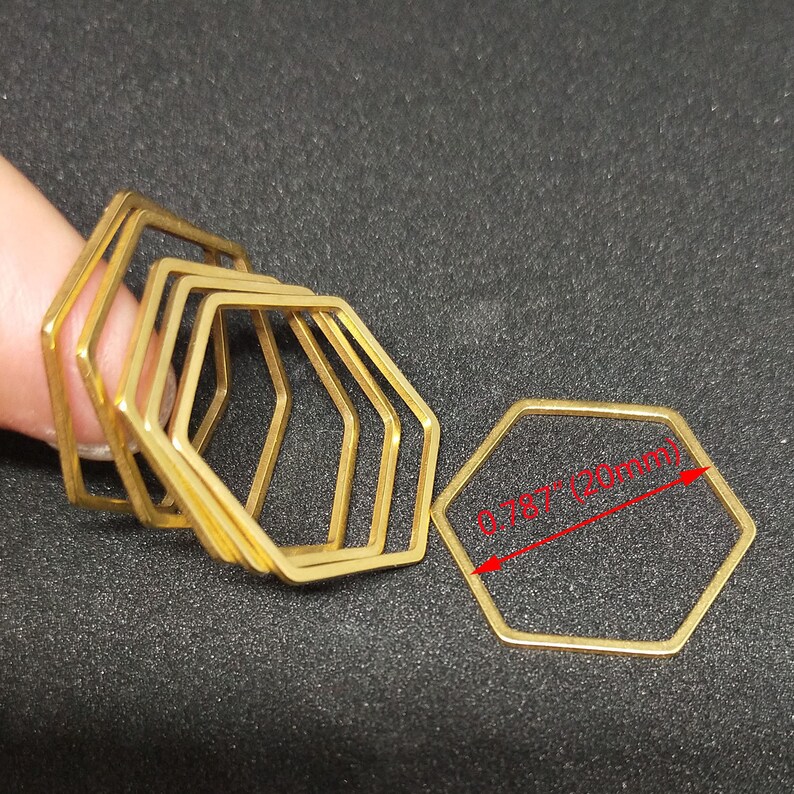 30pcs Stainless Steel Hexagon Connectors Gold Plated Hollow - Etsy
