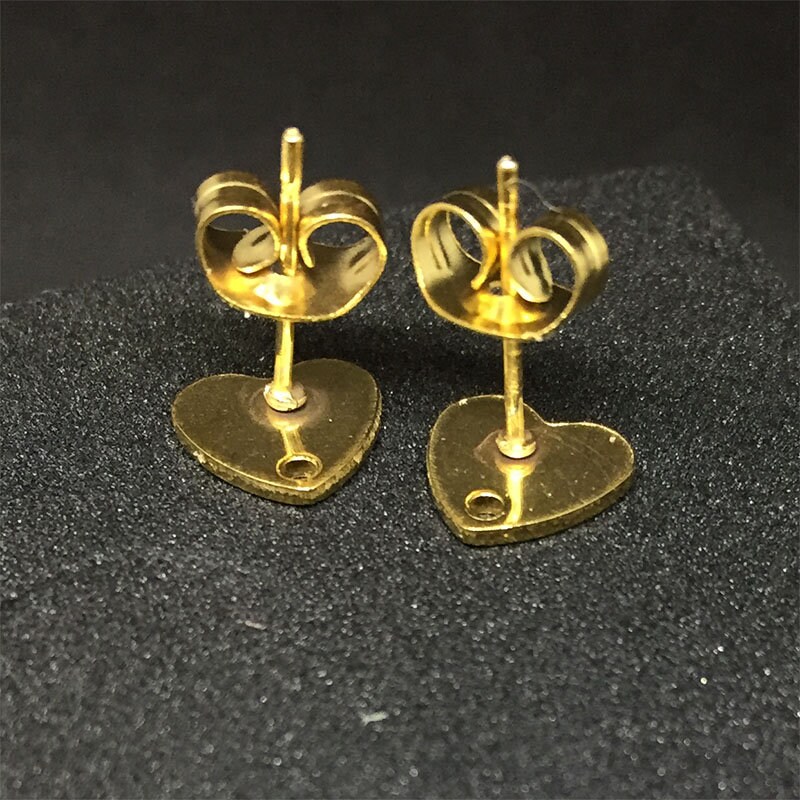 Lot Gold Tone Heart Earrings Connector Stainless Steel | Etsy