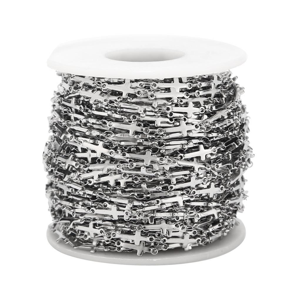 5M Gold Cross Chain Stainless Steel Handmade Link Chain - Etsy