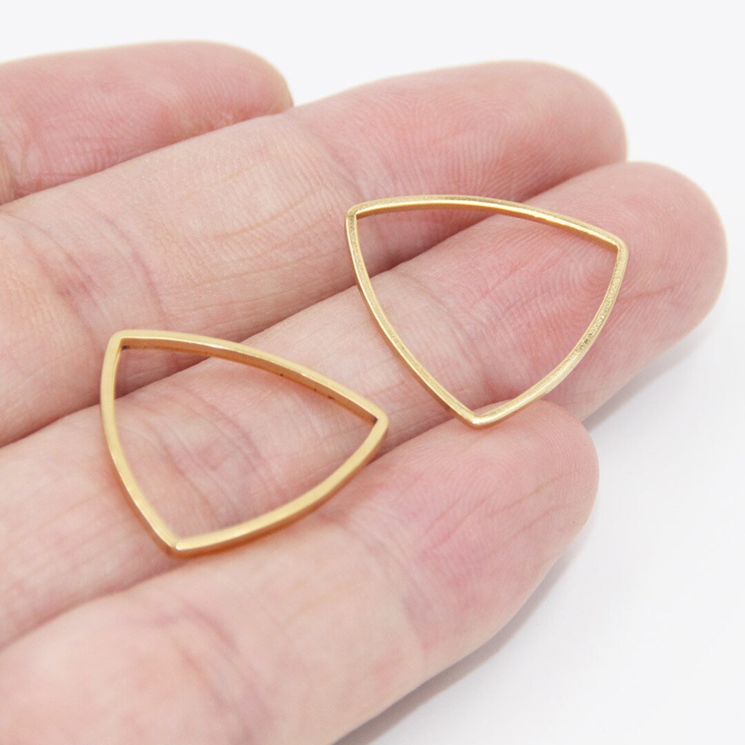 Stainless Steel Triangle Connectors, Triangle Ring Links, Gold Plated ...