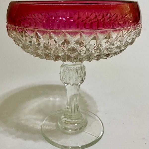 Red Glass Compote - Etsy